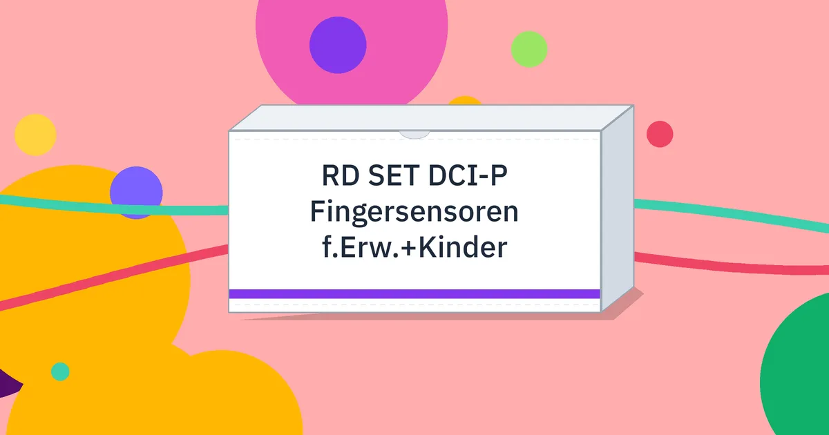 Symbolbild: Packung mit der Aufschrift RD SET DCI-P Fingersensoren f.Erw.+Kinder (PZN 12481275) – Verfügbarkeit und Bezug in Apotheken in Frankfurt am Main