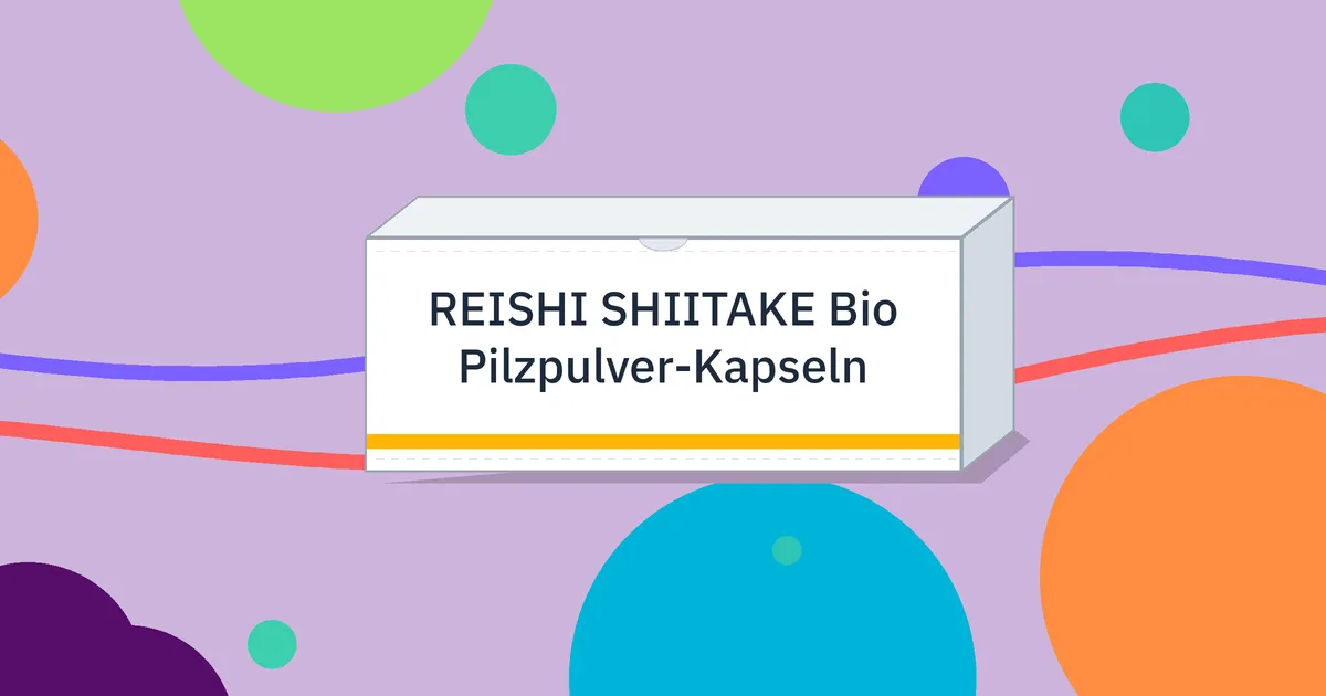 Symbolbild: Packung mit der Aufschrift REISHI SHIITAKE Bio Pilzpulver-Kapseln (PZN 19710069) – Verfügbarkeit und Bezug in Apotheken in Frankfurt am Main