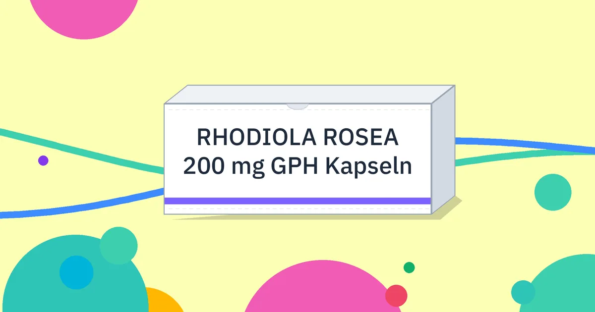 Symbolbild: Packung mit der Aufschrift RHODIOLA ROSEA 200 mg GPH Kapseln (PZN 06923415) – Verfügbarkeit und Bezug in Apotheken in Frankfurt am Main