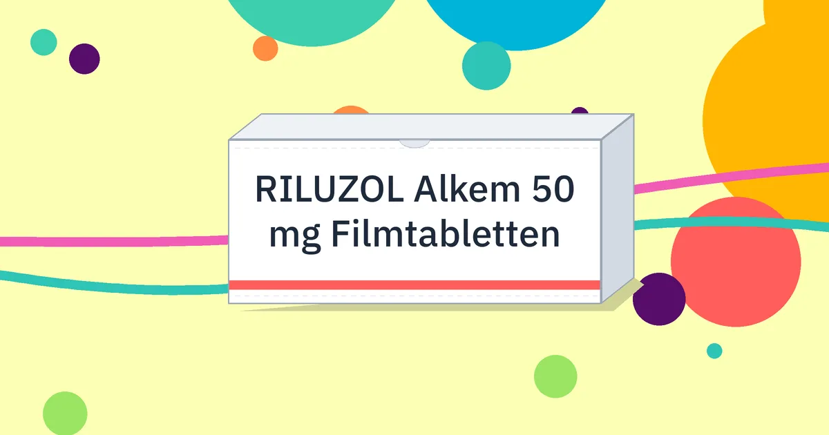 Symbolbild: Packung mit der Aufschrift RILUZOL Alkem 50 mg Filmtabletten (PZN 15888793) – Verfügbarkeit und Bezug in Apotheken in Frankfurt am Main