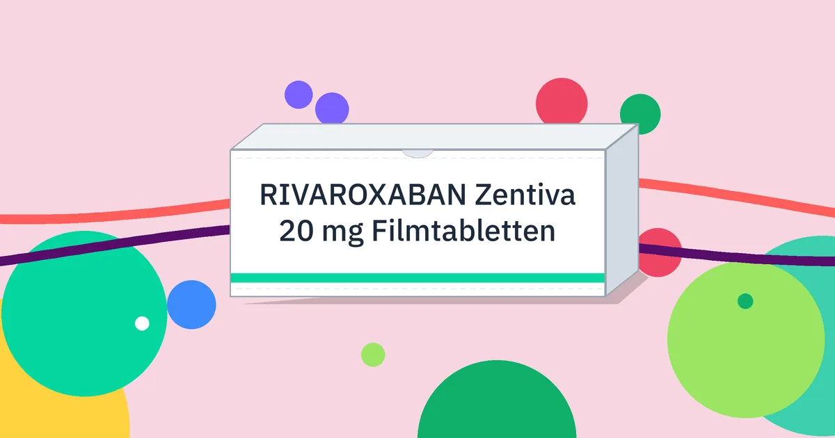 Symbolbild: Packung mit der Aufschrift RIVAROXABAN Zentiva 20 mg Filmtabletten (PZN 18792763) – Verfügbarkeit und Bezug in Apotheken in Frankfurt am Main
