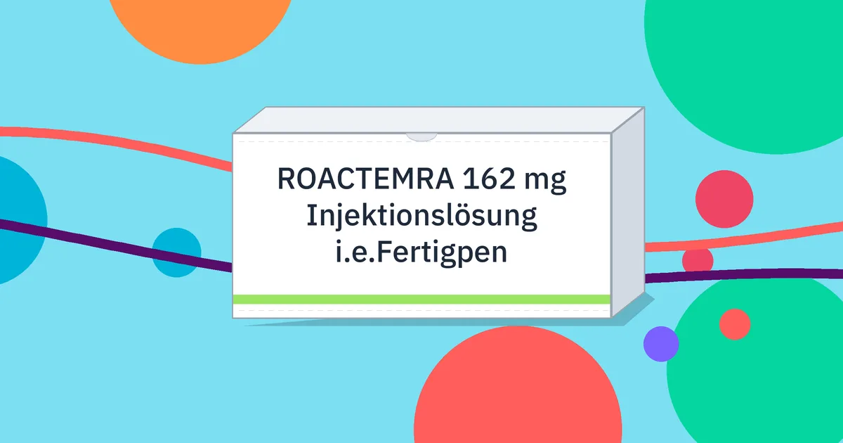 Symbolbild: Packung mit der Aufschrift ROACTEMRA 162 mg Injektionslösung i.e.Fertigpen (PZN 15614937) – Verfügbarkeit und Bezug in Apotheken in Frankfurt am Main