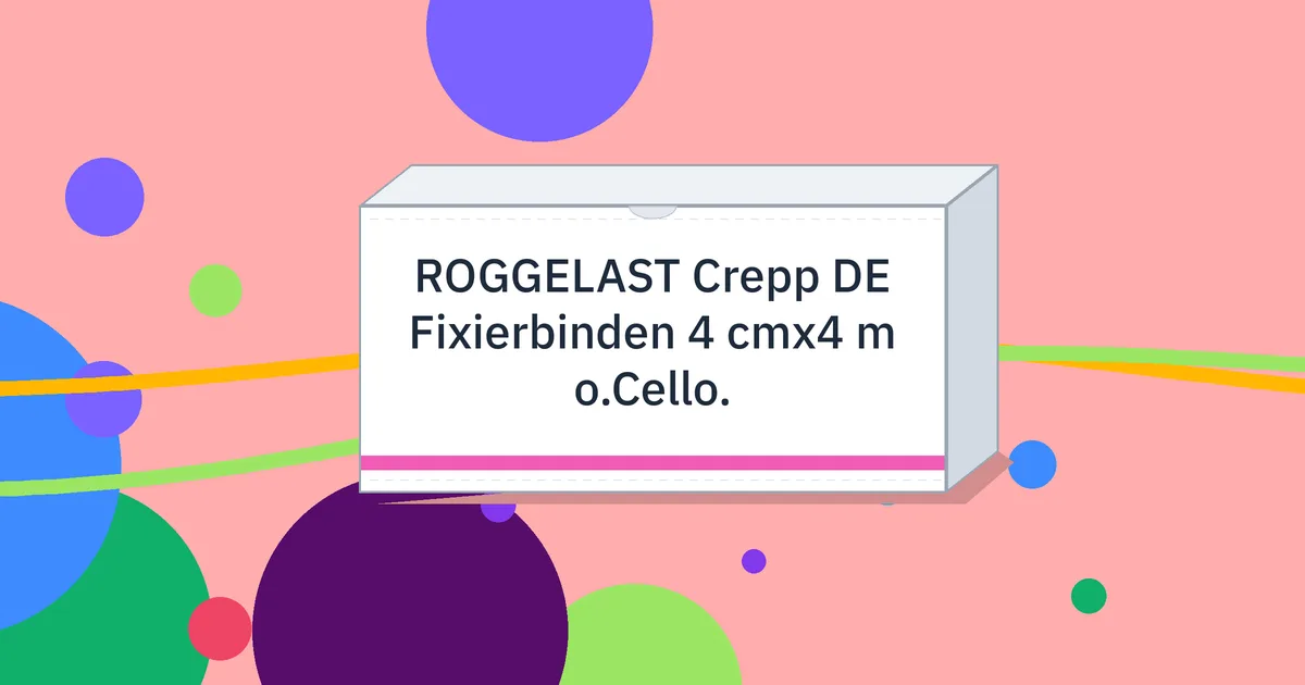 Symbolbild: Packung mit der Aufschrift ROGGELAST Crepp DE Fixierbinden 4 cmx4 m o.Cello. (PZN 18375462) – Verfügbarkeit und Bezug in Apotheken in Frankfurt am Main
