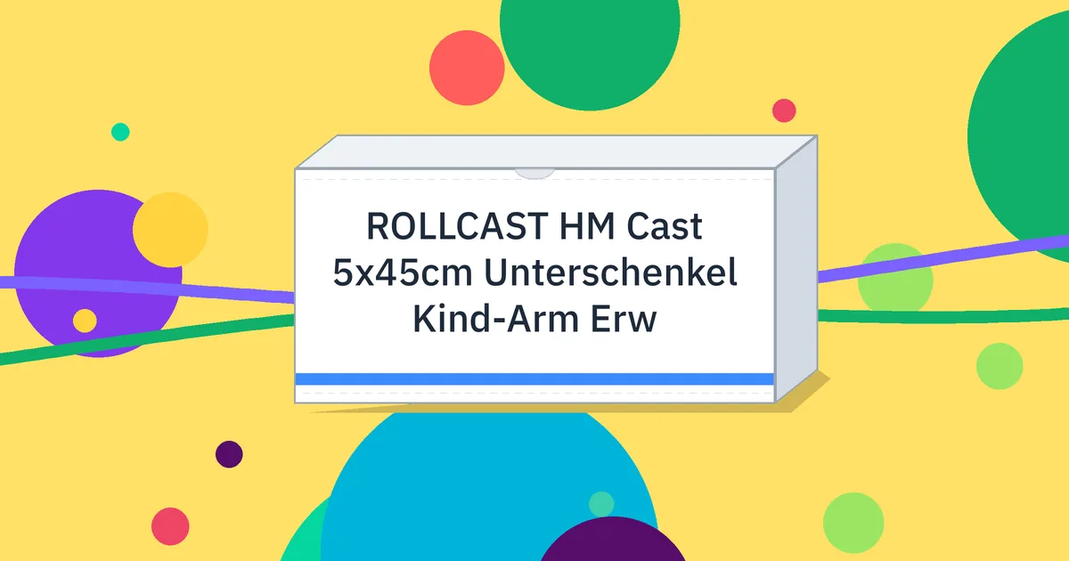 Symbolbild: Packung mit der Aufschrift ROLLCAST HM Cast 5x45cm Unterschenkel Kind-Arm Erw (PZN 17302308) – Verfügbarkeit und Bezug in Apotheken in Frankfurt am Main