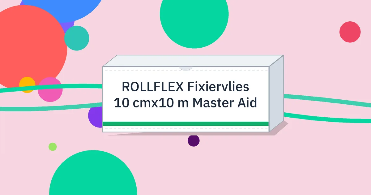 Symbolbild: Packung mit der Aufschrift ROLLFLEX Fixiervlies 10 cmx10 m Master Aid (PZN 20128742) – Verfügbarkeit und Bezug in Apotheken in Frankfurt am Main