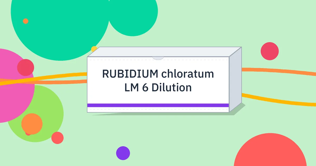 Symbolbild: Packung mit der Aufschrift RUBIDIUM chloratum LM 6 Dilution (PZN 13171772) – Verfügbarkeit und Bezug in Apotheken in Frankfurt am Main