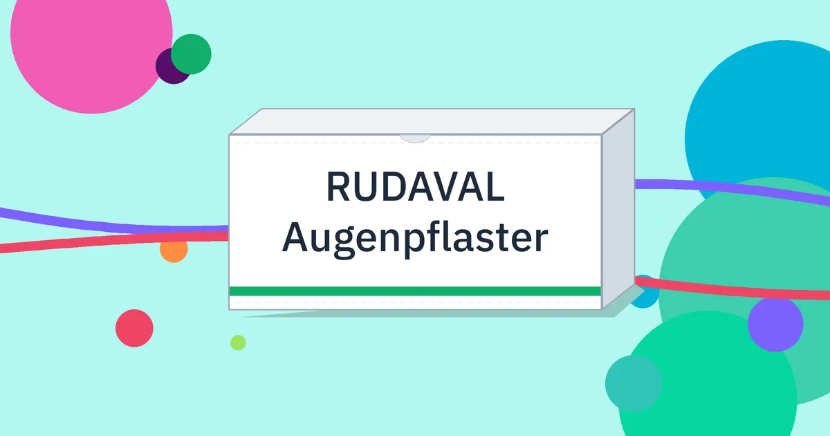 Symbolbild: Packung mit der Aufschrift RUDAVAL Augenpflaster (PZN 02454314) – Verfügbarkeit und Bezug in Apotheken in Frankfurt am Main