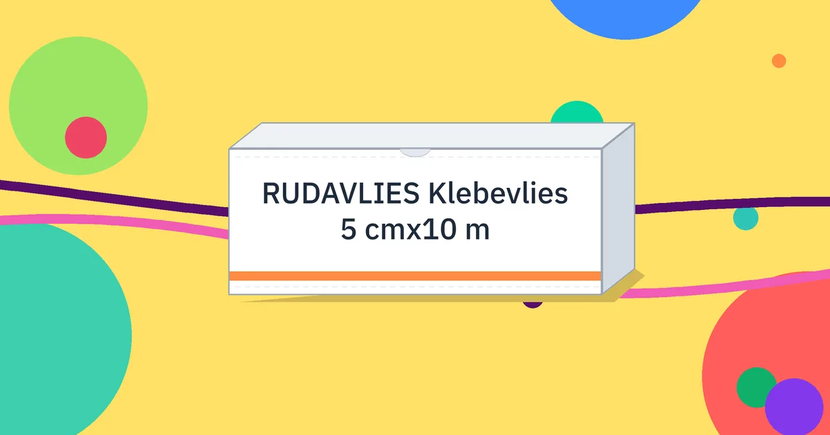 Symbolbild: Packung mit der Aufschrift RUDAVLIES Klebevlies 5 cmx10 m (PZN 11318455) – Verfügbarkeit und Bezug in Apotheken in Frankfurt am Main