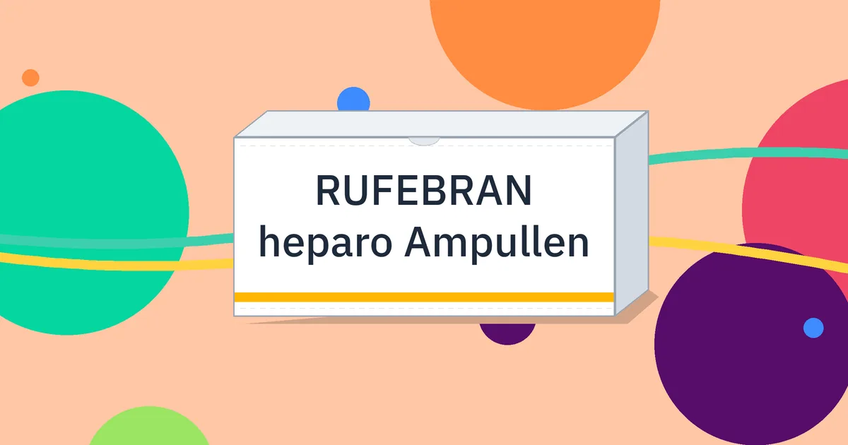 Symbolbild: Packung mit der Aufschrift RUFEBRAN heparo Ampullen (PZN 01085180) – Verfügbarkeit und Bezug in Apotheken in Frankfurt am Main