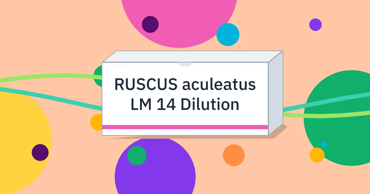 Symbolbild: Packung mit der Aufschrift RUSCUS aculeatus LM 14 Dilution (PZN 13173274) – Verfügbarkeit und Bezug in Apotheken in Frankfurt am Main