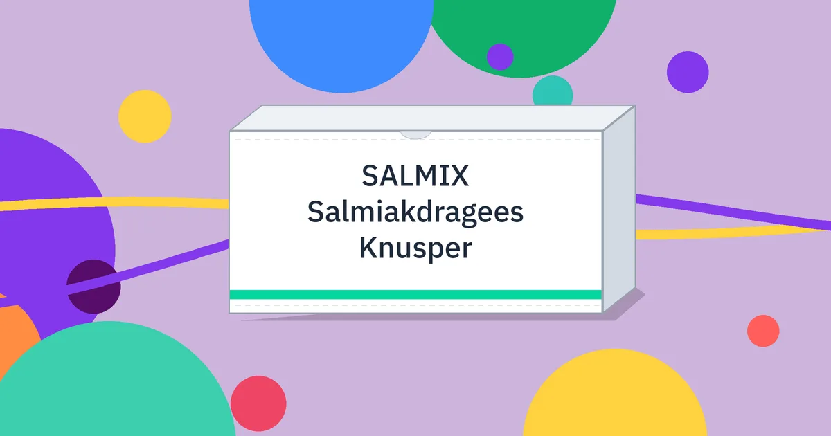 Symbolbild: Packung mit der Aufschrift SALMIX Salmiakdragees Knusper (PZN 13785497) – Verfügbarkeit und Bezug in Apotheken in Frankfurt am Main