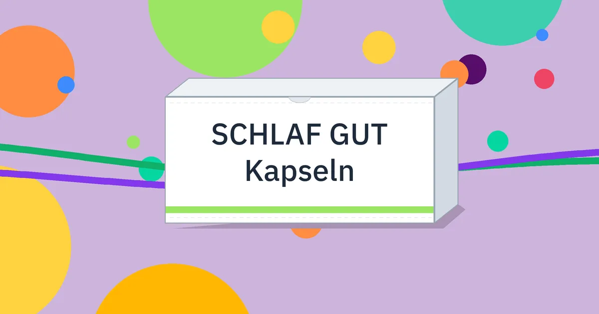 Symbolbild: Packung mit der Aufschrift SCHLAF GUT Kapseln (PZN 15576243) – Verfügbarkeit und Bezug in Apotheken in Frankfurt am Main