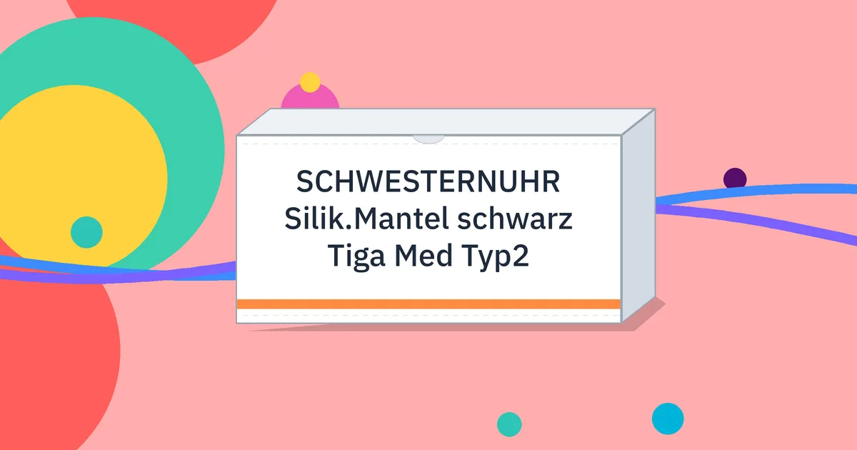 Symbolbild: Packung mit der Aufschrift SCHWESTERNUHR Silik.Mantel schwarz Tiga Med Typ2 (PZN 09102400) – Verfügbarkeit und Bezug in Apotheken in Frankfurt am Main