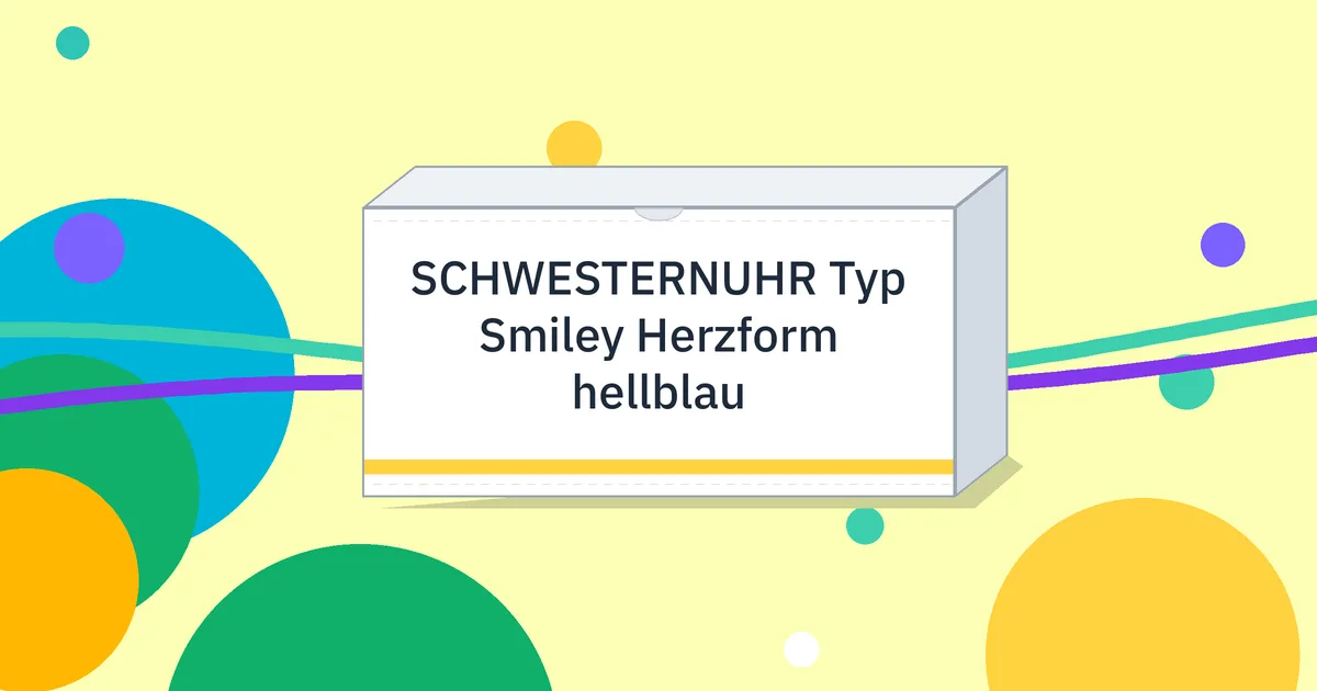 Symbolbild: Packung mit der Aufschrift SCHWESTERNUHR Typ Smiley Herzform hellblau (PZN 09254222) – Verfügbarkeit und Bezug in Apotheken in Frankfurt am Main