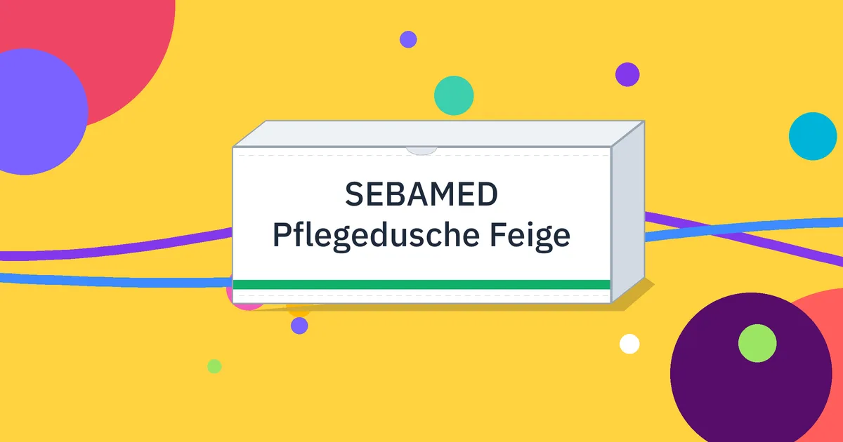 Symbolbild: Packung mit der Aufschrift SEBAMED Pflegedusche Feige (PZN 19873883) – Verfügbarkeit und Bezug in Apotheken in Frankfurt am Main