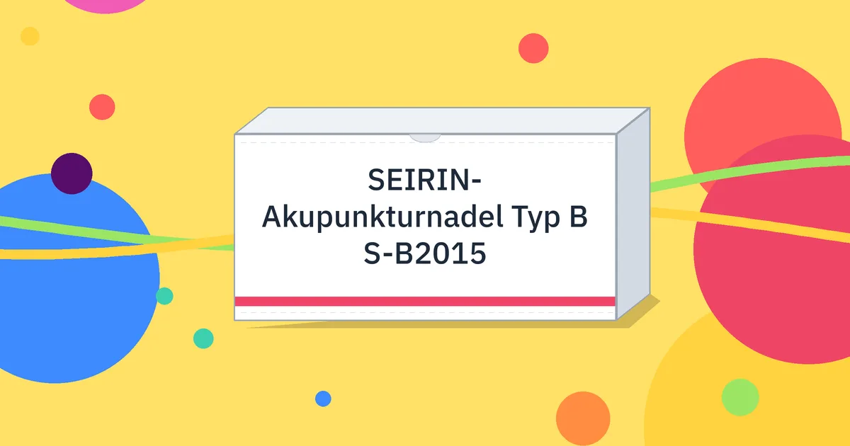Symbolbild: Packung mit der Aufschrift SEIRIN-Akupunkturnadel Typ B S-B2015 (PZN 04935294) – Verfügbarkeit und Bezug in Apotheken in Frankfurt am Main