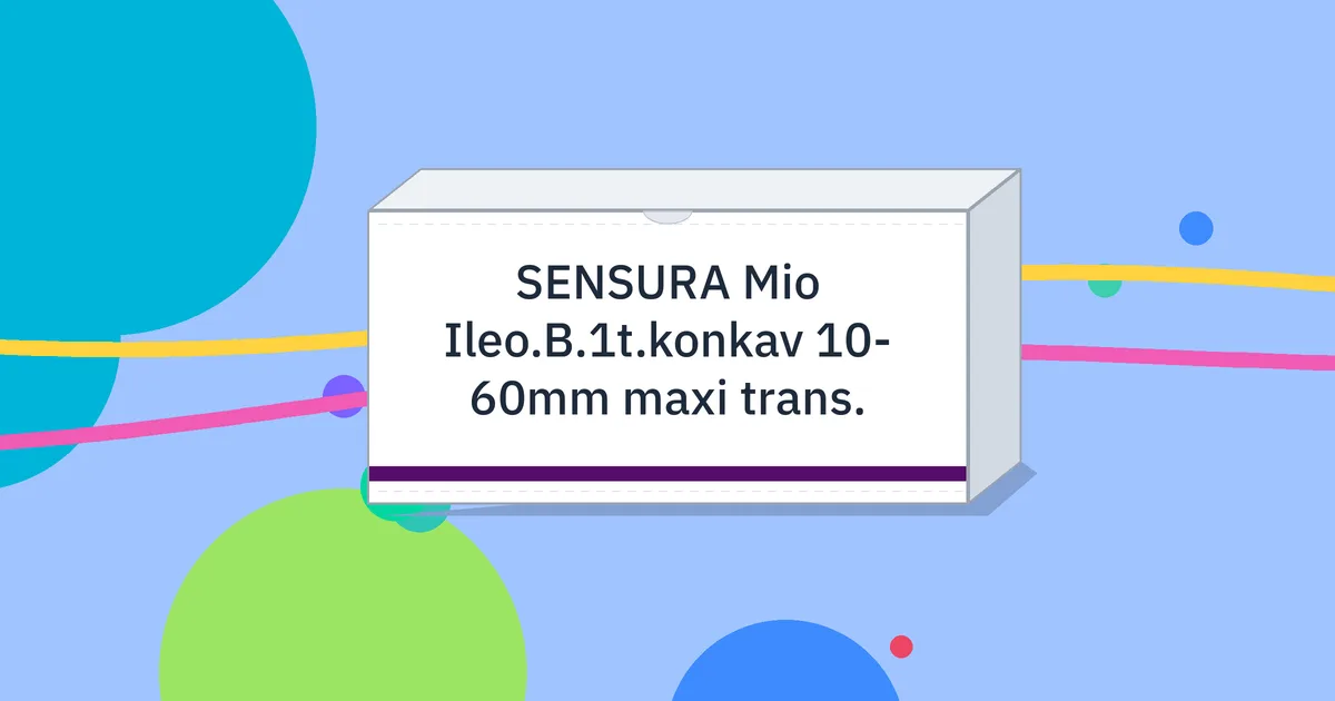 Symbolbild: Packung mit der Aufschrift SENSURA Mio Ileo.B.1t.konkav 10-60mm maxi trans. (PZN 12548192) – Verfügbarkeit und Bezug in Apotheken in Frankfurt am Main