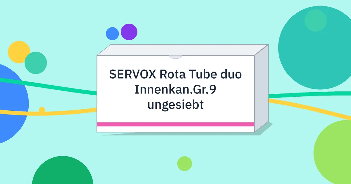 Symbolbild: Packung mit der Aufschrift SERVOX Rota Tube duo Innenkan.Gr.9 ungesiebt (PZN 16933544) – Verfügbarkeit und Bezug in Apotheken in Frankfurt am Main