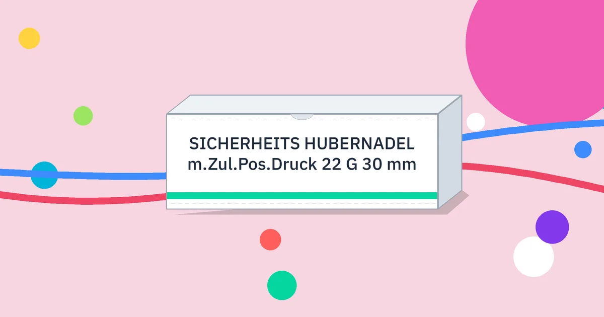 Symbolbild: Packung mit der Aufschrift SICHERHEITS HUBERNADEL m.Zul.Pos.Druck 22 G 30 mm (PZN 12646486) – Verfügbarkeit und Bezug in Apotheken in Frankfurt am Main