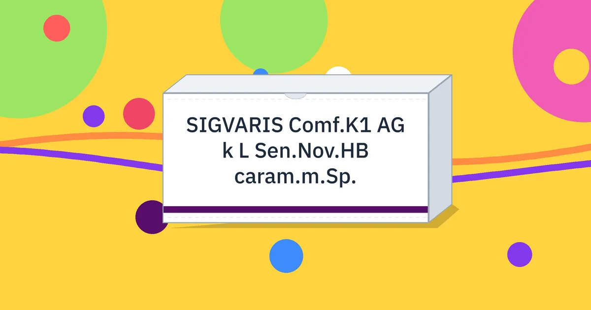 Symbolbild: Packung mit der Aufschrift SIGVARIS Comf.K1 AG k L Sen.Nov.HB caram.m.Sp. (PZN 17101774) – Verfügbarkeit und Bezug in Apotheken in Frankfurt am Main