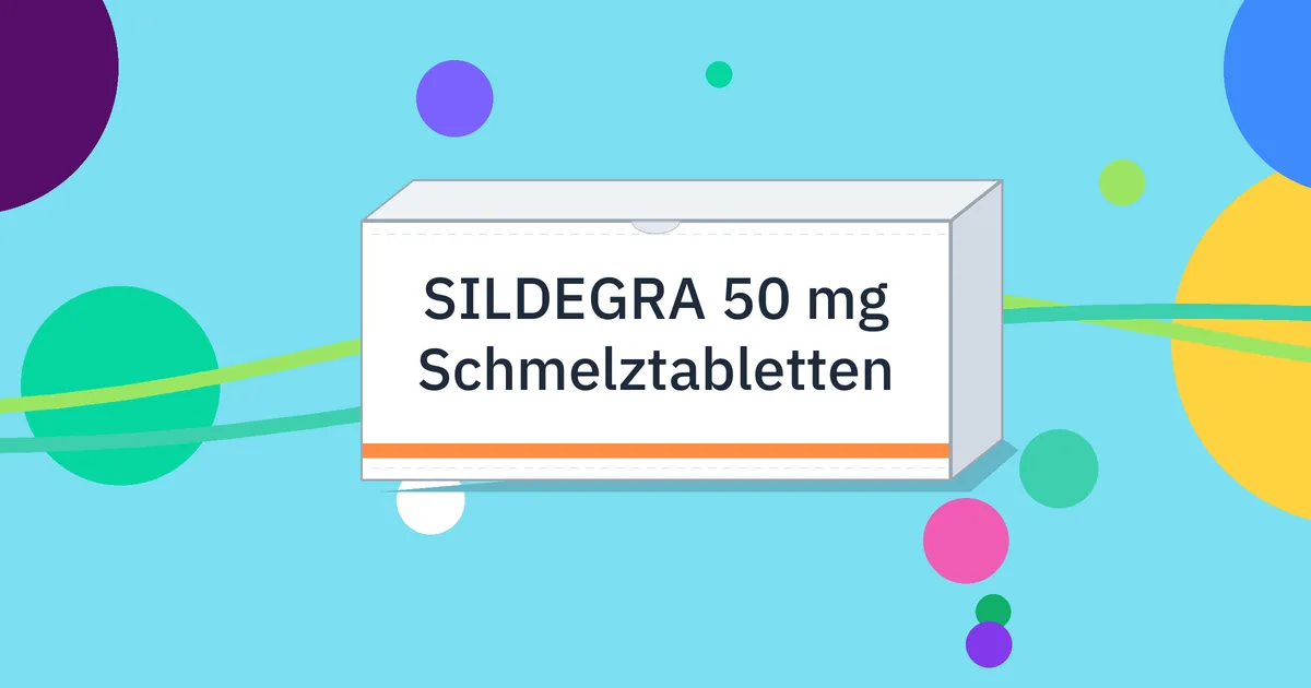 Symbolbild: Packung mit der Aufschrift SILDEGRA 50 mg Schmelztabletten (PZN 07024771) – Verfügbarkeit und Bezug in Apotheken in Frankfurt am Main