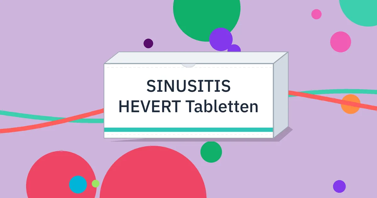 Symbolbild: Packung mit der Aufschrift SINUSITIS HEVERT Tabletten (PZN 19107373) – Verfügbarkeit und Bezug in Apotheken in Frankfurt am Main