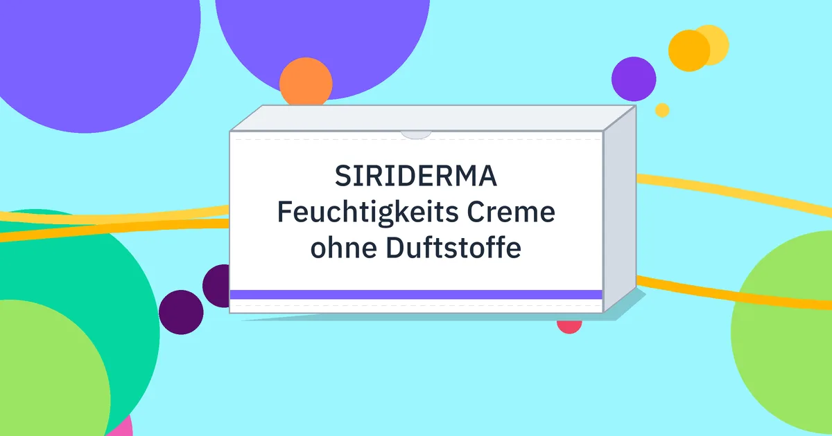 Symbolbild: Packung mit der Aufschrift SIRIDERMA Feuchtigkeits Creme ohne Duftstoffe (PZN 10106828) – Verfügbarkeit und Bezug in Apotheken in Frankfurt am Main
