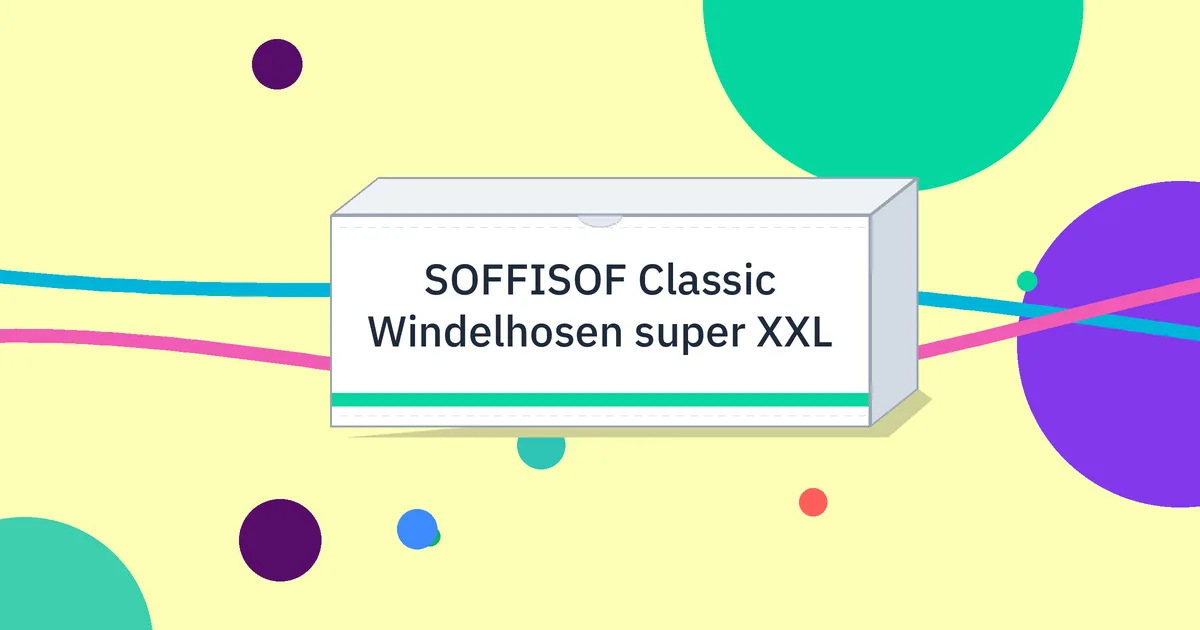 Symbolbild: Packung mit der Aufschrift SOFFISOF Classic Windelhosen super XXL (PZN 12566758) – Verfügbarkeit und Bezug in Apotheken in Frankfurt am Main