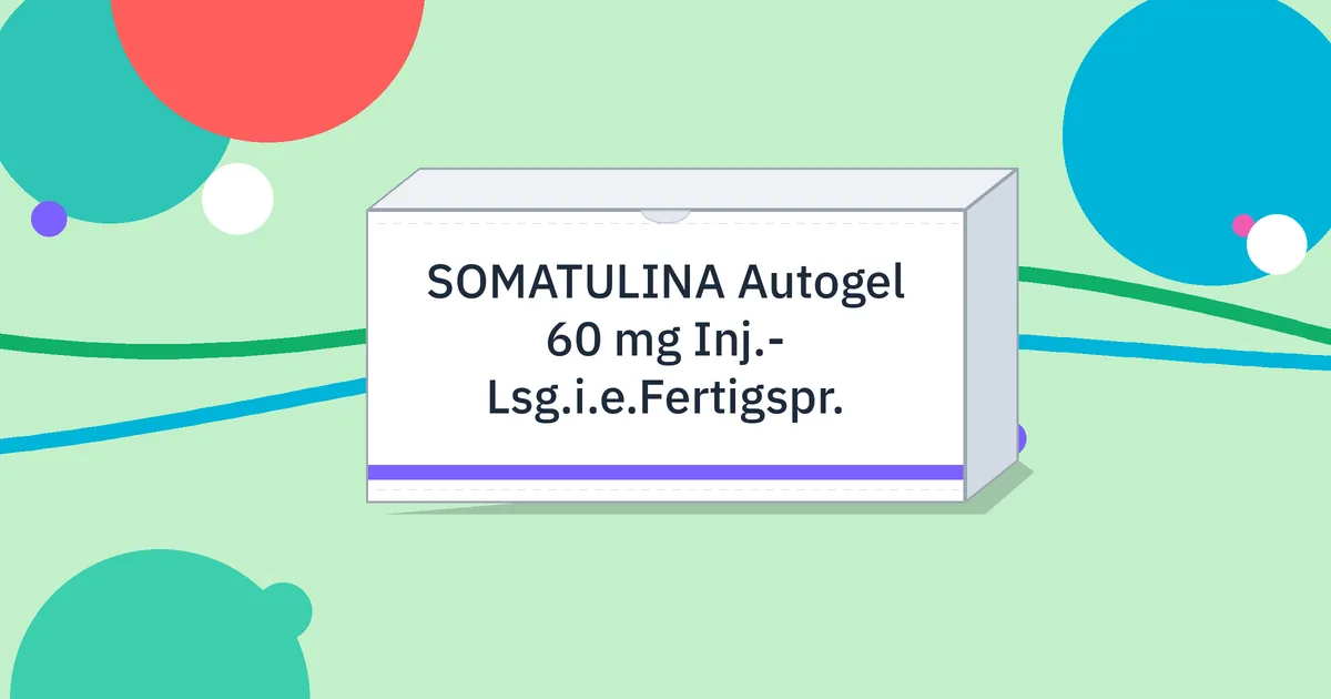 Symbolbild: Packung mit der Aufschrift SOMATULINA Autogel 60 mg Inj.-Lsg.i.e.Fertigspr. (PZN 10060954) – Verfügbarkeit und Bezug in Apotheken in Frankfurt am Main