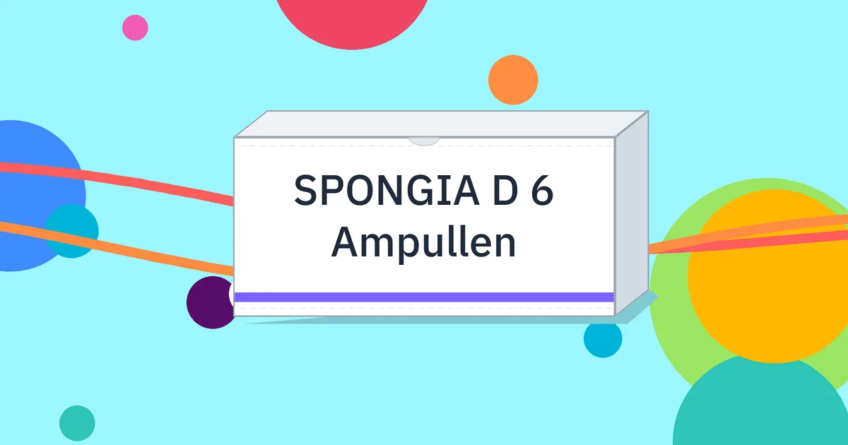 Symbolbild: Packung mit der Aufschrift SPONGIA D 6 Ampullen (PZN 11708305) – Verfügbarkeit und Bezug in Apotheken in Frankfurt am Main
