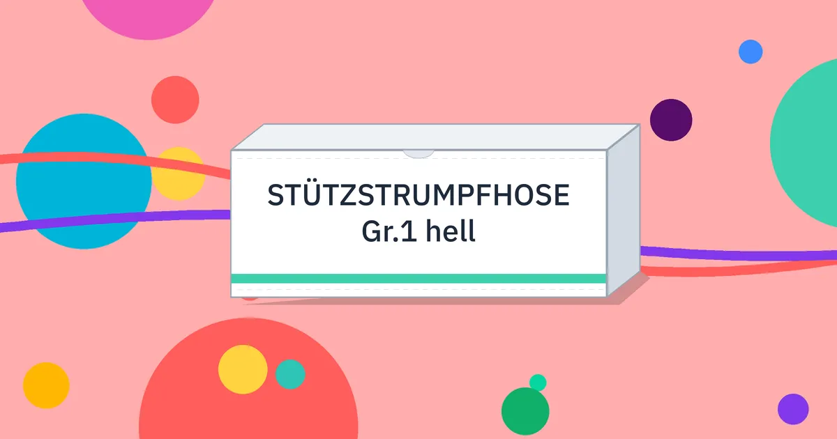 Symbolbild: Packung mit der Aufschrift STÜTZSTRUMPFHOSE Gr.1 hell (PZN 01978914) – Verfügbarkeit und Bezug in Apotheken in Frankfurt am Main