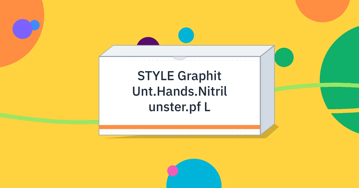 Symbolbild: Packung mit der Aufschrift STYLE Graphit Unt.Hands.Nitril unster.pf L (PZN 19149064) – Verfügbarkeit und Bezug in Apotheken in Frankfurt am Main