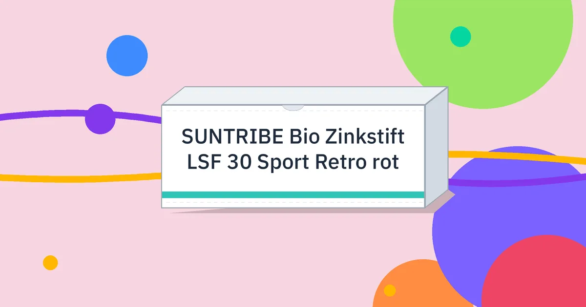 Symbolbild: Packung mit der Aufschrift SUNTRIBE Bio Zinkstift LSF 30 Sport Retro rot (PZN 16703175) – Verfügbarkeit und Bezug in Apotheken in Frankfurt am Main