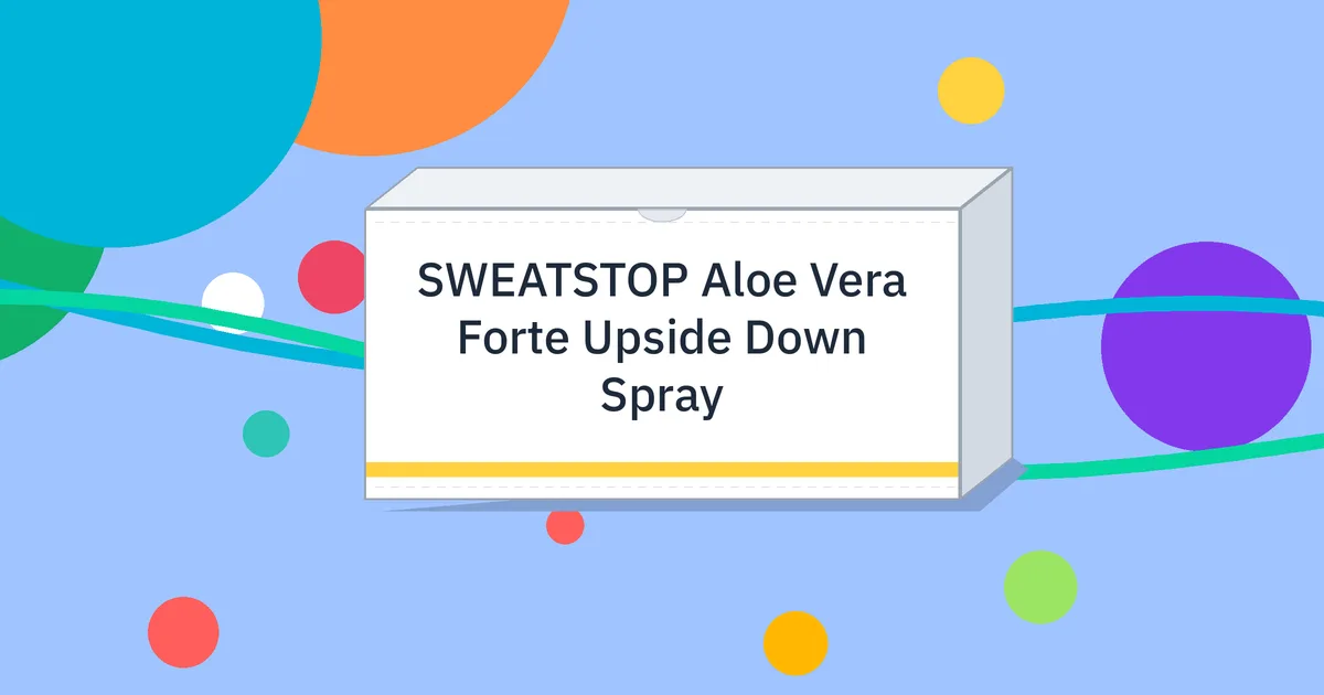 Symbolbild: Packung mit der Aufschrift SWEATSTOP Aloe Vera Forte Upside Down Spray (PZN 07637568) – Verfügbarkeit und Bezug in Apotheken in Frankfurt am Main