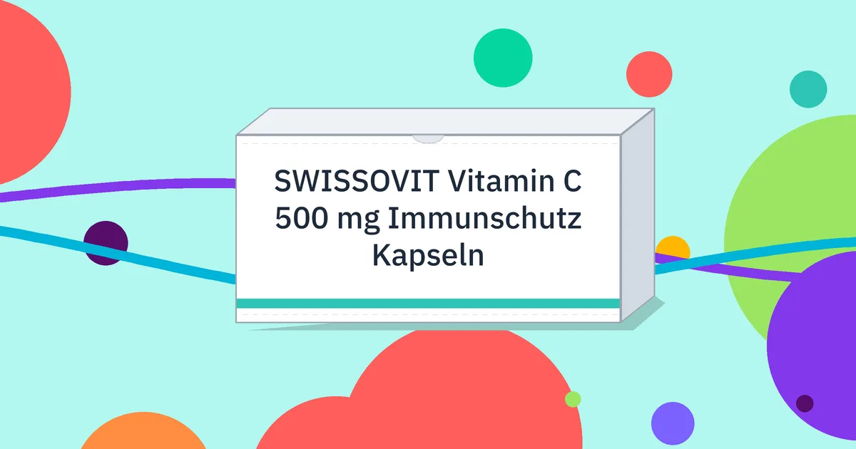 Symbolbild: Packung mit der Aufschrift SWISSOVIT Vitamin C 500 mg Immunschutz Kapseln (PZN 20082767) – Verfügbarkeit und Bezug in Apotheken in Frankfurt am Main