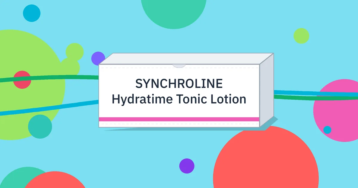 Symbolbild: Packung mit der Aufschrift SYNCHROLINE Hydratime Tonic Lotion (PZN 19291448) – Verfügbarkeit und Bezug in Apotheken in Frankfurt am Main