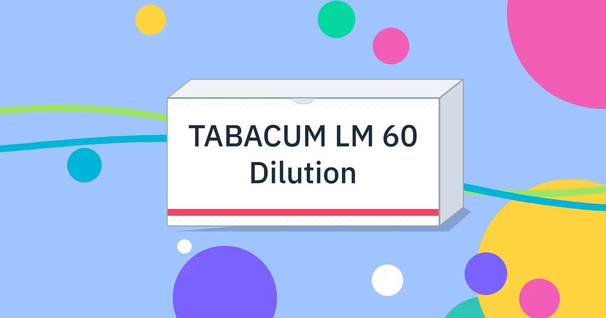 Symbolbild: Packung mit der Aufschrift TABACUM LM 60 Dilution (PZN 13212815) – Verfügbarkeit und Bezug in Apotheken in Frankfurt am Main