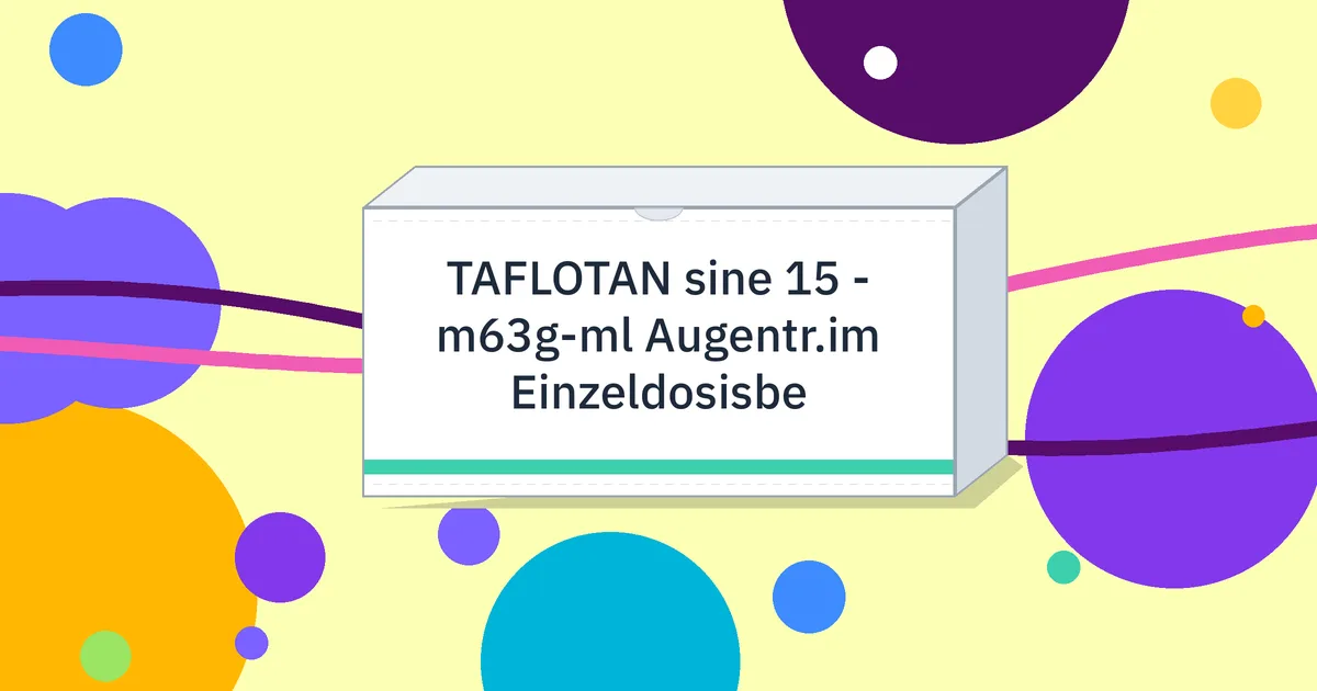 Symbolbild: Packung mit der Aufschrift TAFLOTAN sine 15 -m63g-ml Augentr.im Einzeldosisbe (PZN 10169332) – Verfügbarkeit und Bezug in Apotheken in Frankfurt am Main