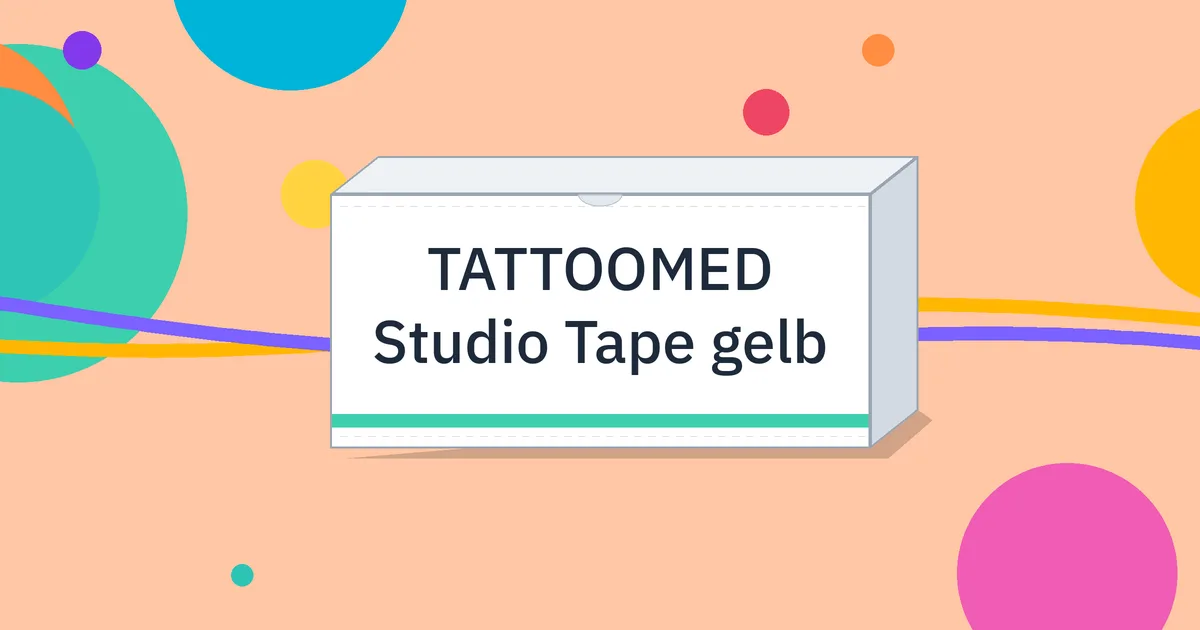 Symbolbild: Packung mit der Aufschrift TATTOOMED Studio Tape gelb (PZN 19290791) – Verfügbarkeit und Bezug in Apotheken in Frankfurt am Main
