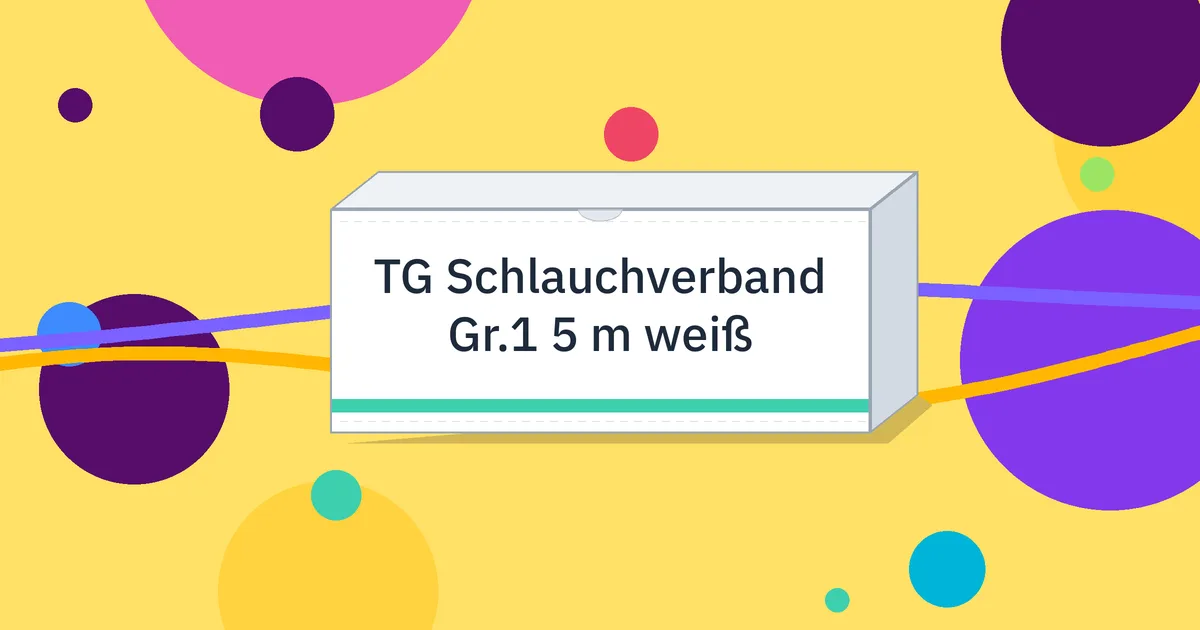 Symbolbild: Packung mit der Aufschrift TG Schlauchverband Gr.1 5 m weiß (PZN 13502861) – Verfügbarkeit und Bezug in Apotheken in Frankfurt am Main
