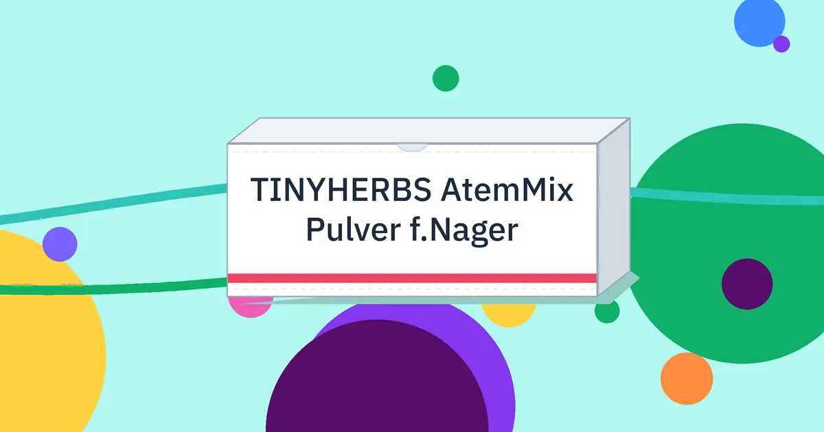 Symbolbild: Packung mit der Aufschrift TINYHERBS AtemMix Pulver f.Nager (PZN 19623838) – Verfügbarkeit und Bezug in Apotheken in Frankfurt am Main