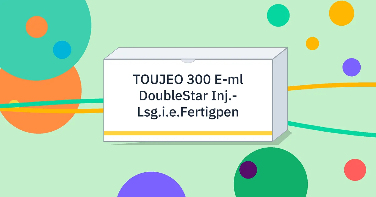 Symbolbild: Packung mit der Aufschrift TOUJEO 300 E-ml DoubleStar Inj.-Lsg.i.e.Fertigpen (PZN 16354734) – Verfügbarkeit und Bezug in Apotheken in Frankfurt am Main
