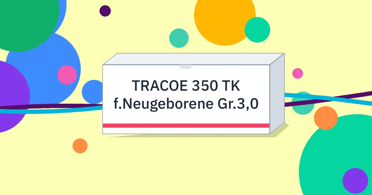 Symbolbild: Packung mit der Aufschrift TRACOE 350 TK f.Neugeborene Gr.3,0 (PZN 02361535) – Verfügbarkeit und Bezug in Apotheken in Frankfurt am Main