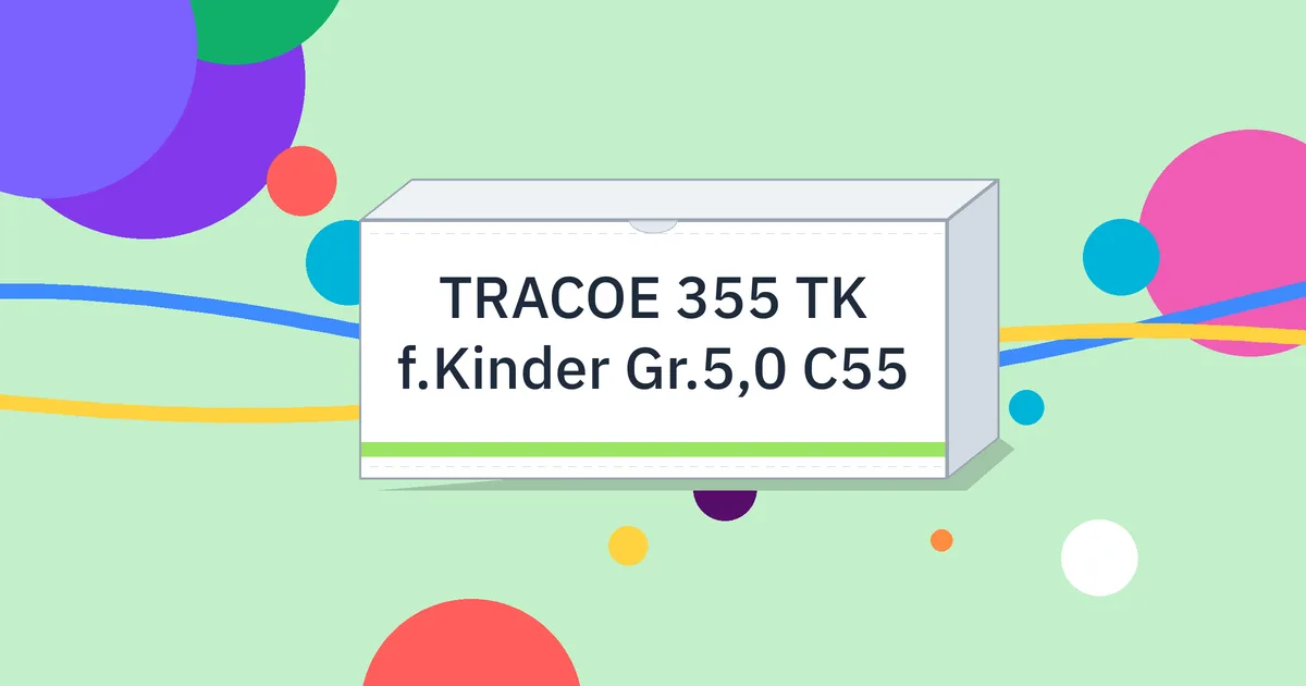 Symbolbild: Packung mit der Aufschrift TRACOE 355 TK f.Kinder Gr.5,0 C55 (PZN 11644373) – Verfügbarkeit und Bezug in Apotheken in Frankfurt am Main
