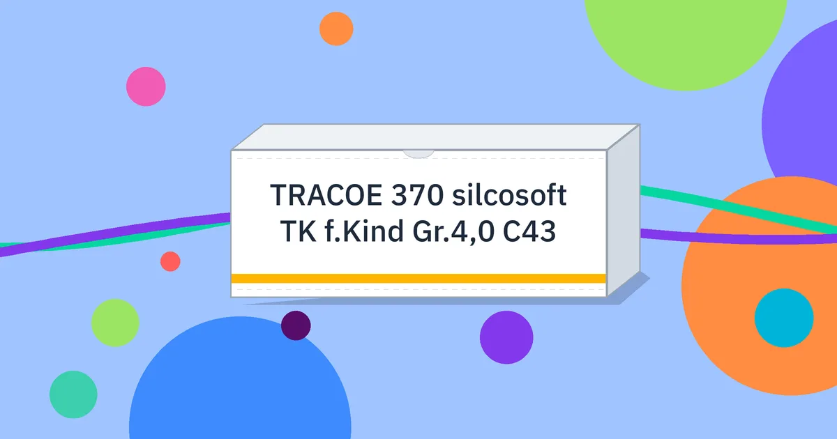 Symbolbild: Packung mit der Aufschrift TRACOE 370 silcosoft TK f.Kind Gr.4,0 C43 (PZN 14314446) – Verfügbarkeit und Bezug in Apotheken in Frankfurt am Main