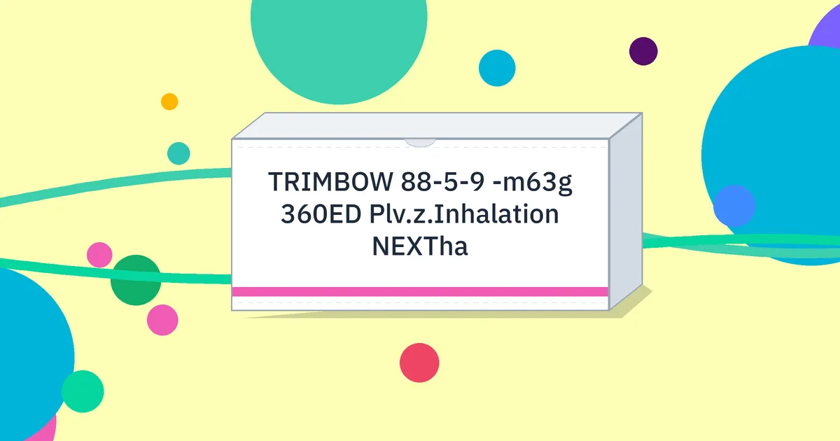 Symbolbild: Packung mit der Aufschrift TRIMBOW 88-5-9 -m63g 360ED Plv.z.Inhalation NEXTha (PZN 18908088) – Verfügbarkeit und Bezug in Apotheken in Frankfurt am Main