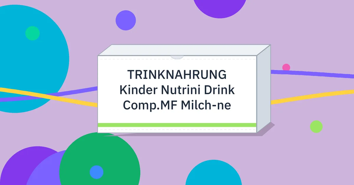 Symbolbild: Packung mit der Aufschrift TRINKNAHRUNG Kinder Nutrini Drink Comp.MF Milch-ne (PZN 13968714) – Verfügbarkeit und Bezug in Apotheken in Frankfurt am Main
