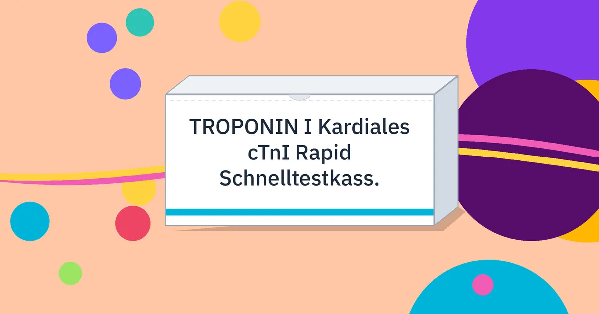 Symbolbild: Packung mit der Aufschrift TROPONIN I Kardiales cTnI Rapid Schnelltestkass. (PZN 19525277) – Verfügbarkeit und Bezug in Apotheken in Frankfurt am Main