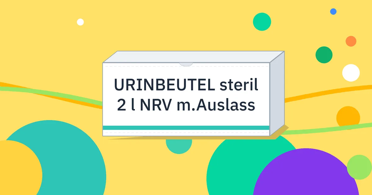 Symbolbild: Packung mit der Aufschrift URINBEUTEL steril 2 l NRV m.Auslass (PZN 10033940) – Verfügbarkeit und Bezug in Apotheken in Frankfurt am Main