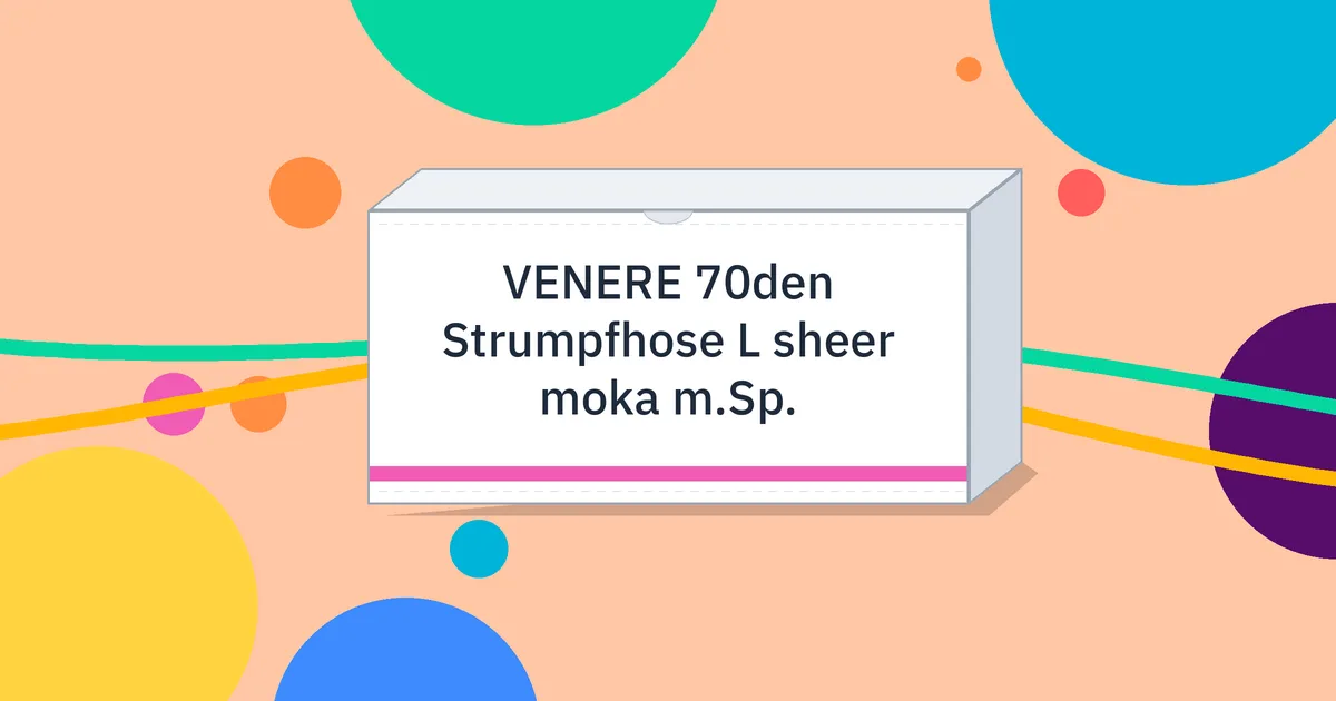 Symbolbild: Packung mit der Aufschrift VENERE 70den Strumpfhose L sheer moka m.Sp. (PZN 16172915) – Verfügbarkeit und Bezug in Apotheken in Frankfurt am Main